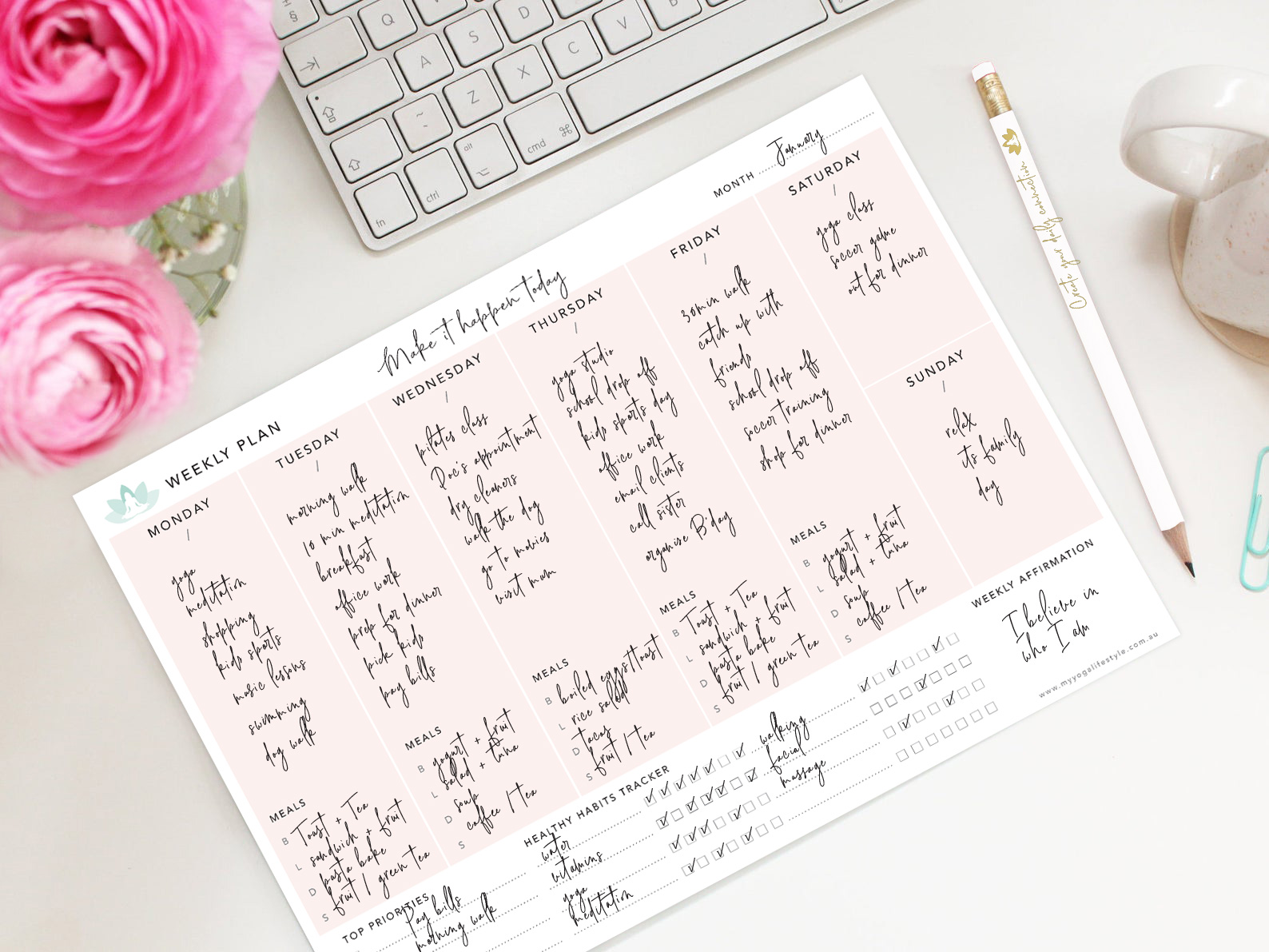 WEEKLY PLAN – A4 TEAR OFF NOTEPAD – MYL