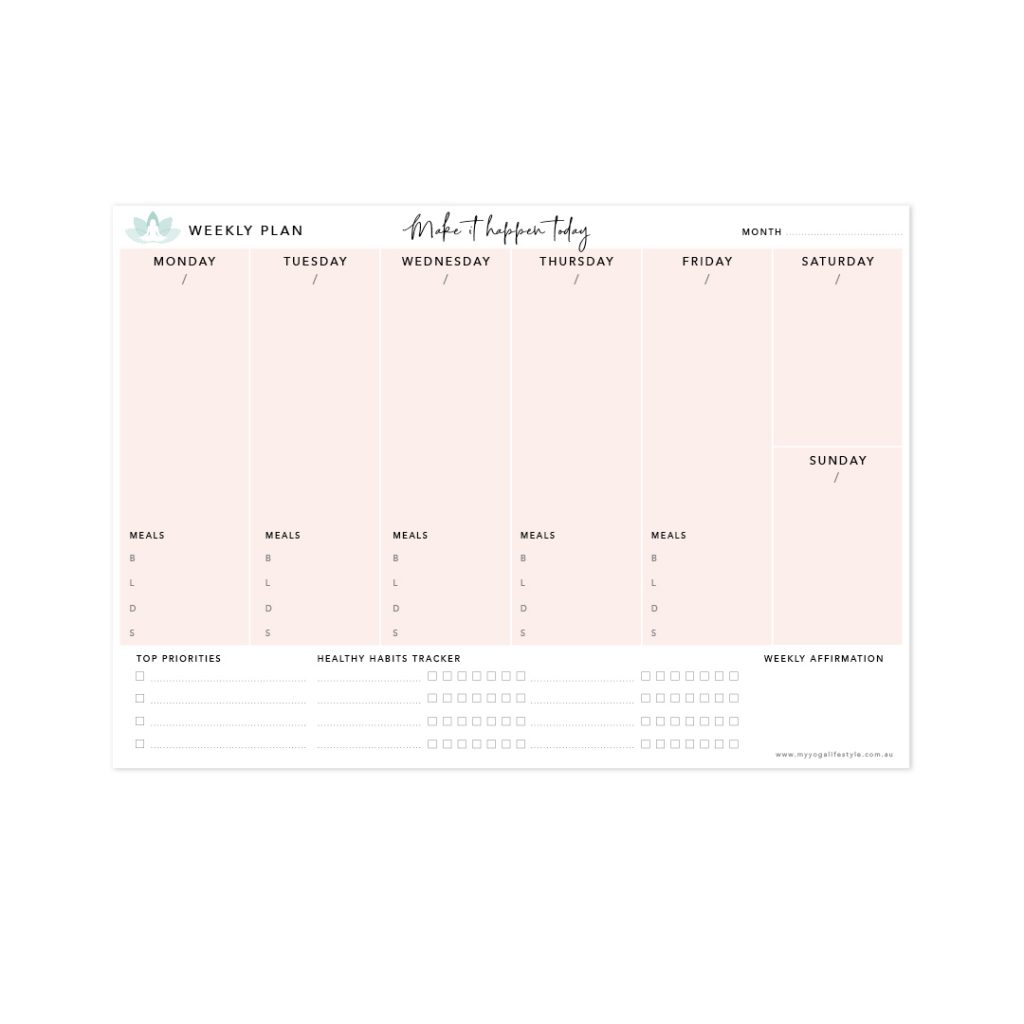 WEEKLY PLAN – A4 TEAR OFF NOTEPAD – MYL